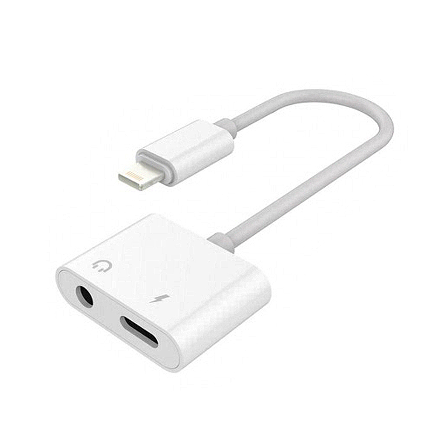 Adaptador Lightning macho a minijack 3,5mm y Lightning. Permite cargar ...