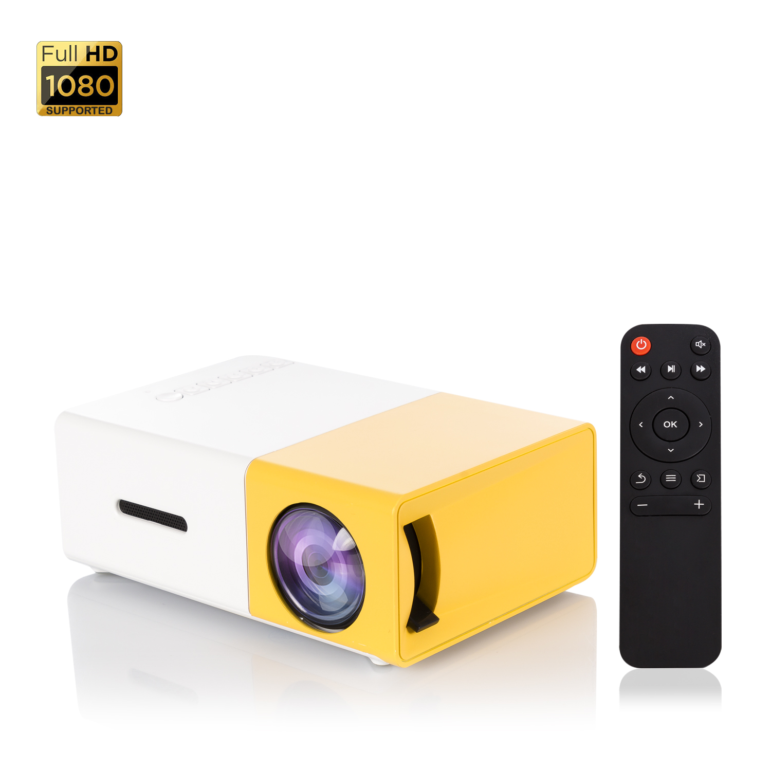 Mini video proyector YG300 LED 600 lúmenes, de 24 a 60 pulgadas ...